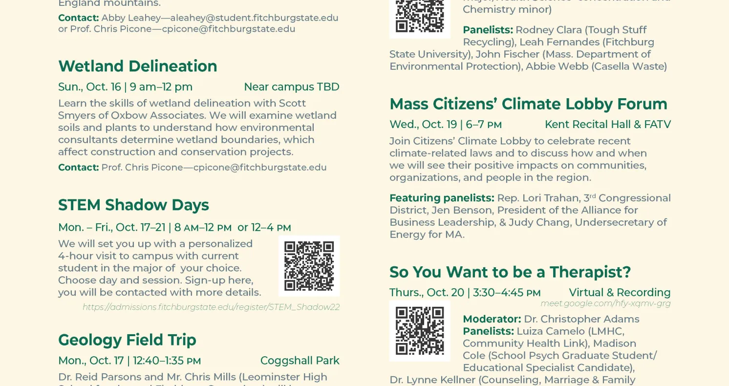 STEM Week 2022 poster | Fitchburg State University